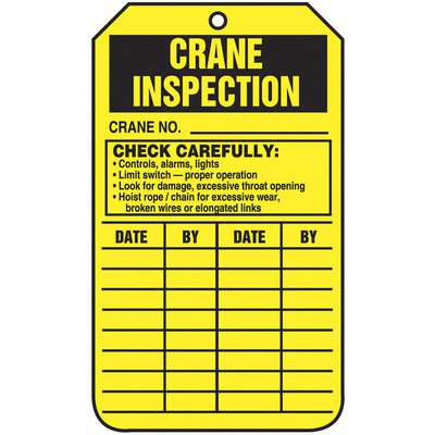 921983-1 Accuform Signs Inspection Record Tag: Cardstock, 5 3/4 in Ht ...