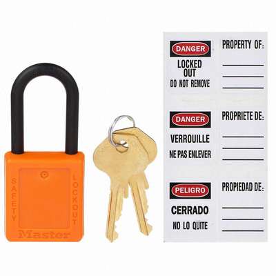 914067-1 Master Lock Orange Lockout Padlock, Alike Key Type ...