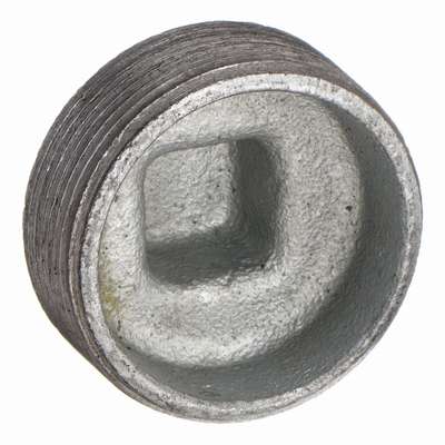 911305-6 Galvanized Malleable Iron Square Head Plug, 3" Pipe Size, MNPT ...