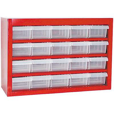 260 Imperial Red Steel 20-Drawer Cabinet, 16-3/4" x 6-3/8" x 12 ...