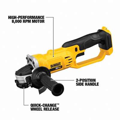Dewalt DCG412B 4-1/2" 20V MAX Cordless Angle Grinder, 20V, 8000 No Load ...