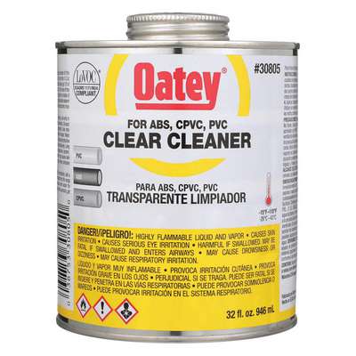 933961-3 Clear PVC Cleaner, Clare Cleaner, Size 32 oz, For Use With PVC ...