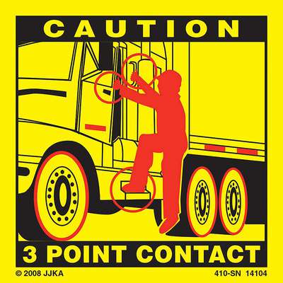 82699 Caution 3 Point Contact Label, Vinyl, Height: 3", Width: 3 ...