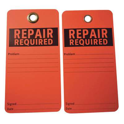 935028-1 Repair Required Tag, Cardstock, Height: 5-3/4", Width: 3 ...