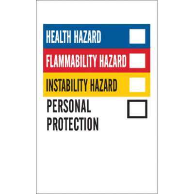 913199-8 Brady HMIG Label, Paper, English, Health, Flammability ...
