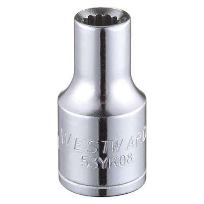 930353-3 Westward Socket, 1/4" Drive Size, 4 mm Socket Size, 12-Point ...