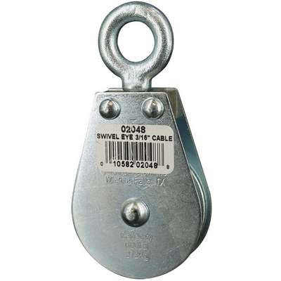 929038-1 Pulley Block, Designed For Wire Rope, 3/16" Max. Cable Size, 2 ...