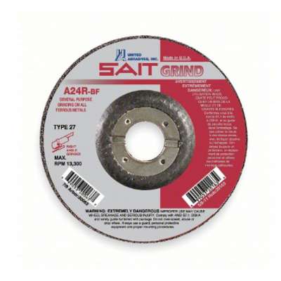 89864 United Abrasives-Sait 4 1/2 IN Type 27, 13300 RPM Max. RPM ...