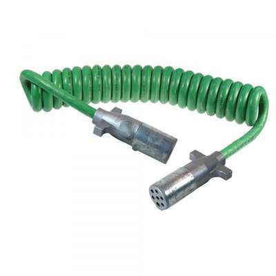 78887 Grote UltraLink 15 ft. 7-Way ABS Cord Coiled, Green, Zinc Die ...