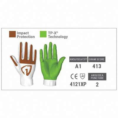 938456-7 Hexarmor Coated Gloves: S ( 7 ), Mechanics Glove, Full Finger, Synthetic Leather, Slip ...