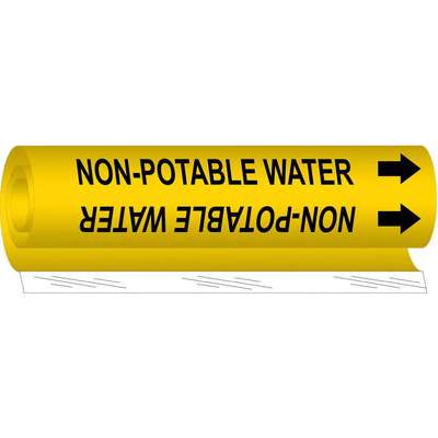 922857-5 Brady Non-Potable Water Wrap Around Pipe Marker, Plastic, Fits ...