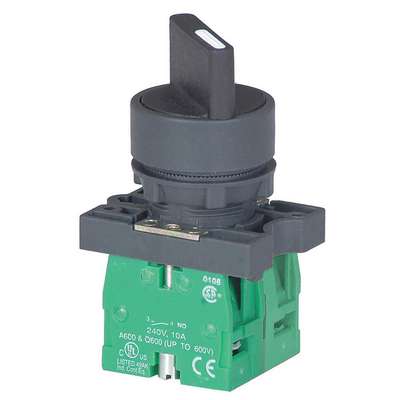 933138-4 Dayton Non-Illuminated Selector Switch, 22 mm, 3, Maintained / Maintained / Maintained ...