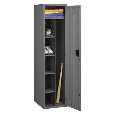 938929-4 Tennsco Wardrobe Locker: 24 in x 24 in x 72 in, Louvered, 1 ...
