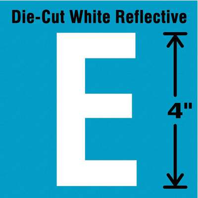 937689-7 Stranco Inc Die-Cut Reflective Letter E, Vinyl, Character ...