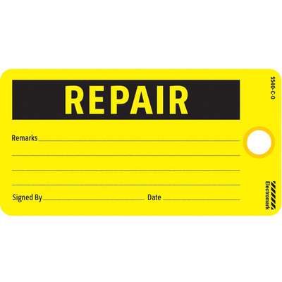 938988-6 Electromark Repair Tag, Height: 3", Width: 5-3/4" | Imperial ...