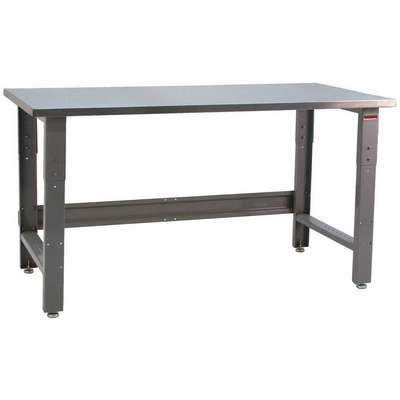 943661-3 Benchpro Workbench: Adj Ht, Stainless Steel, 60 In X 24 In ...