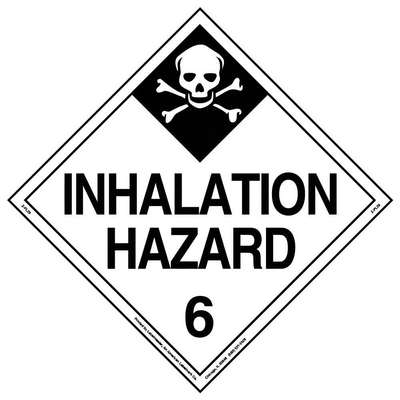 939392-5 Labelmaster Inhalation Hazard DOT Container Placard, Tagboard ...