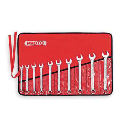 939002-7 Proto Combination Wrench Set: Alloy Steel, Satin, 10 Tools, 10 ...