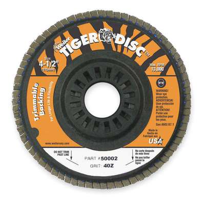 940189-9 Weiler Flap Disc: 7/8 In Mounting Hole Size, 80 Abrasive Grit ...