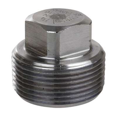 939824 Square Head Plug: 304 Stainless Steel, 1/8 in Fitting Pipe Size ...