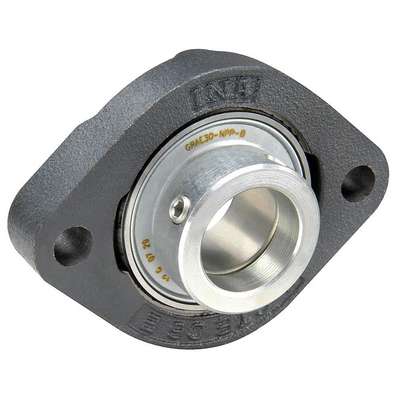 937909-9 2-Bolt Flange Bearing: 25 mm Bore Dia., Eccentric Locking Collar, Cast Iron, 52100 ...