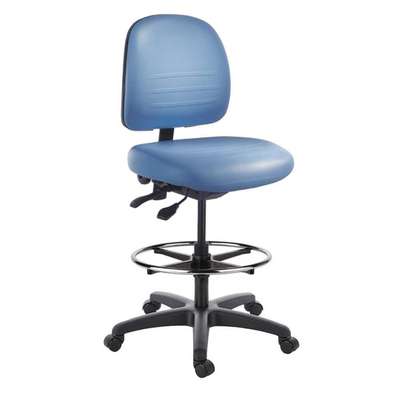 939382-2 Cramer Task Chair: No Arm Arm, Blue, Vinyl, 350 lb Wt Capacity ...
