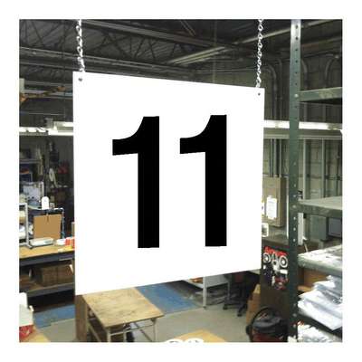 939224-6 Stranco Inc Hanging Aisle Sign, Two-Sided Number 11, PVC ...
