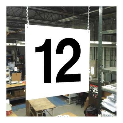 939224-7 Stranco Inc Hanging Aisle Sign, Two-Sided Number 12, PVC ...
