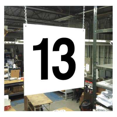 939224-8 Stranco Inc Hanging Aisle Sign, Two-Sided Number 13, PVC ...