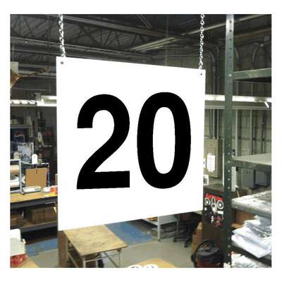 939225-6 Hanging Aisle Sign, Two-Sided Number 20, PVC, Height: 12 ...