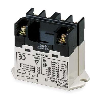 943477-1 Omron Enclosed Power Relay: Surface (Top Flange) Mounted, 30 A Current Rating, 200/240V ...