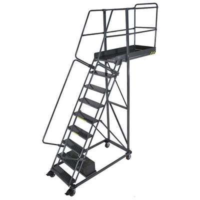 943048-1 Cantilever Rolling Ladder: 9 Steps, 90 in Platform Ht, 24 in ...