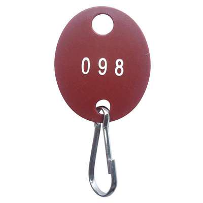 940020-3 Key Tag Numbered 1 to 40: Oval, 1 3/8 in Ht (In.), 1 1/8 in Wd ...