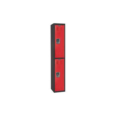 935501-2 Hallowell Red/Black Wardrobe Locker, (1) Wide, (2) Tier ...