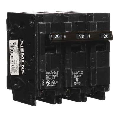 940072-9 Siemens Miniature Circuit Breaker: 20 A Amps, 240V AC, Three Phase, 10kA at 120V AC ...