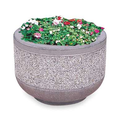 940389-1 Wausau Tile Security Planter: Round, 24 in Outside Dia., 24 in ...