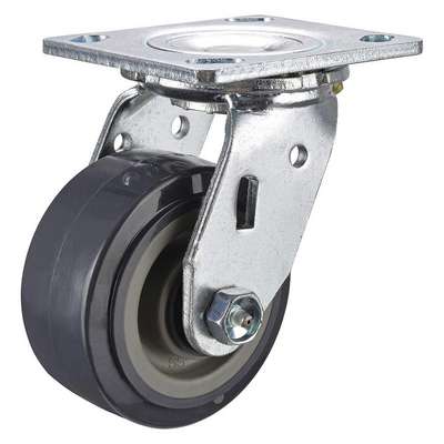 940577-8 Standard Plate Caster: 4 in Wheel Dia., 600 lb, 5 5/8 in ...