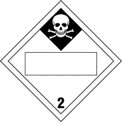 939391-4 Brady Class 2 DOT Container Placard, B-946 Pressure Sensitive ...