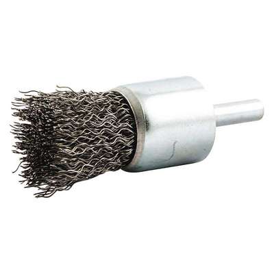 940108-8 End Brush: 1 in Brush Dia., 1/4 in Abrasive Shank Size, 0.012 ...