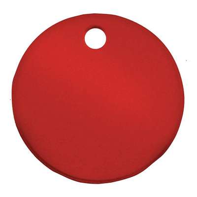 940428-2 Blank Tag: Aluminum, Red, 0.04 in Thick, Round, 1 1/2 in Wd ...