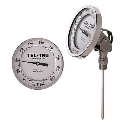 939130-2 Tel-Tru AA575R-1253 Bimetal Dial Thermometer; 5 in. Dial, -40 ...