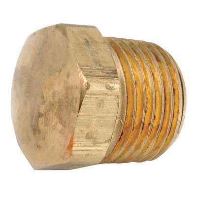 938378-8 Hex Head Plug: Brass, 3/8 in Fitting Pipe Size, Male NPT, 7/8 ...