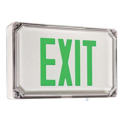 940028-2 Dual-Lite Exit Sign: Without Battery Backup, Green, 1 Faces ...