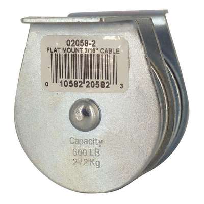 942283-9 Pulley Block: Designed For Wire Rope, Flat Mount, 3/16 in Max ...