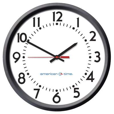 936819-3 American Time Wall Clock: Manual, Arabic, Round, 13 1/4 in ...