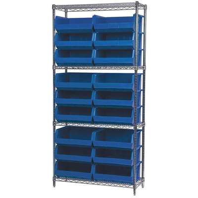 948487-7 Bin Shlvng, 14Inx74Inx36In, Blue | Imperial Supplies