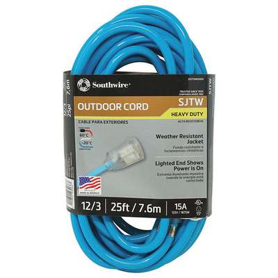 942107-7 Southwire Extension Cord: 25 Ft Cord Lg, 12 Awg Wire Size, 12/ ...