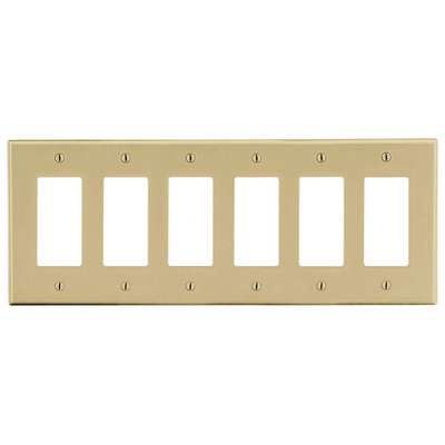 942921-6 Hubbell Rocker Wall Plate: Decorator-Rocker, Plastic, Ivory, 6 ...