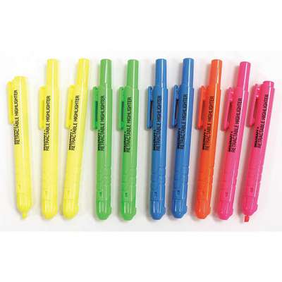 938257-4 Ability One Highlighter: Chisel, Retractable, Assorted, Pen ...