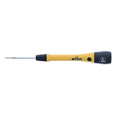 940395-6 Wiha ESD-Safe Precision Slotted Screwdriver: 1 mm Tip Size, 5 1/4 in Overall Lg, Molded ...